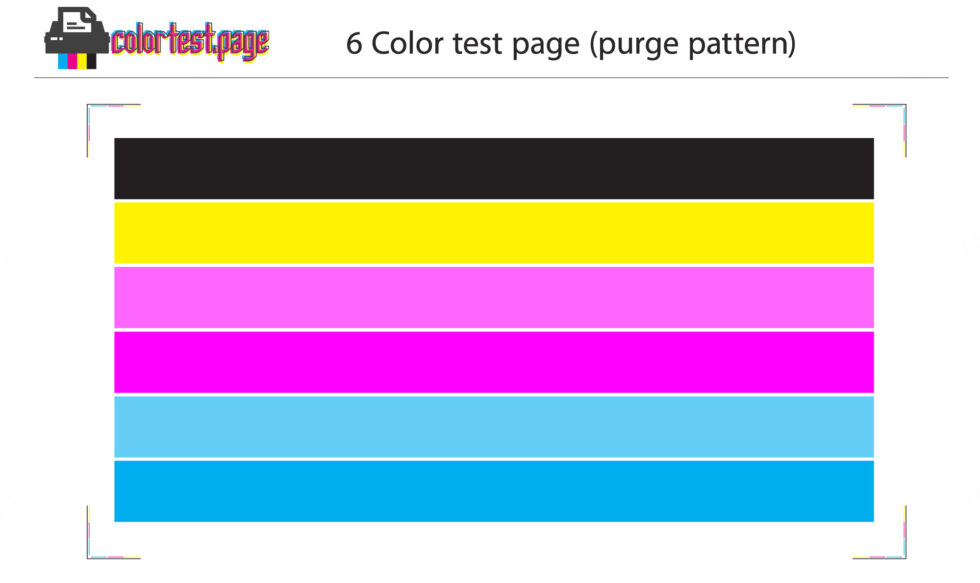 Printer Purge Sheet (PDF) | Color Test Page